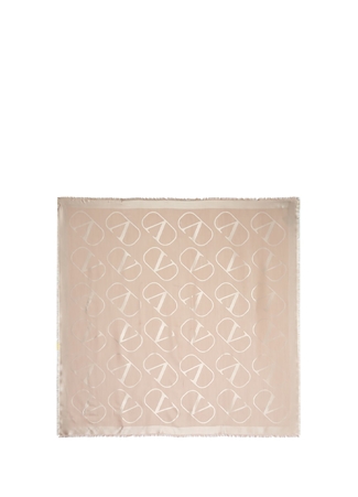 Valentino Garavani Kadın Pembe Logo Desenli İpek Şal EU