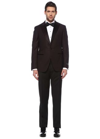 Cerimonia Erkek Bordo Desenli Yün Takım Elbise 54 IT