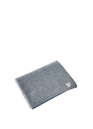 Minimou Kids Çocuk Gri Logo Patchli Bebek Yün Battaniye EU Minimou Kids Çocuk Gri Logo Patchli Bebek Yün Battaniye EU