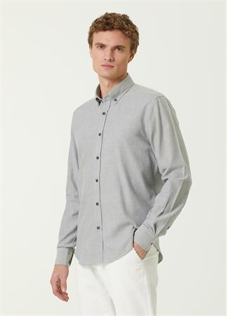 Beymen Club Erkek Comfort Fit Gri Twill Gömlek S