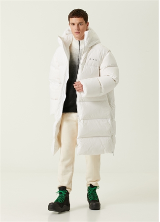 Off-White Erkek Beyaz Kapüşonlu Logo Detaylı Puff Mont S EU Off-White Erkek Beyaz Kapüşonlu Logo Detaylı Puff Mont S EU