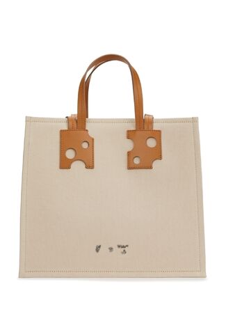 Off-White Kadın Bej Taba Logolu Omuz Çantası EU