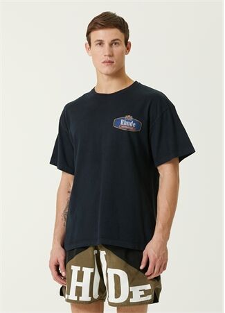 Rhude Erkek Siyah Logo Baskılı T-shirt S EU