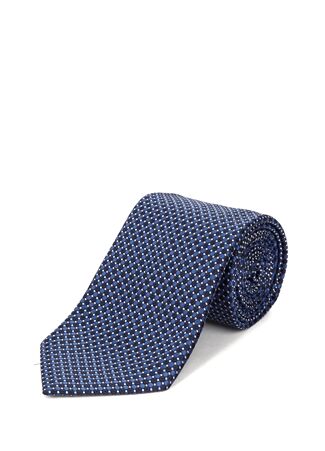 Zegna Erkek Mavi Mikro Desenli İpek Kravat EU