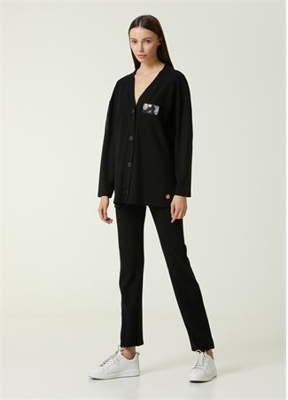 Agaleevic Kadın Siyah Boru Paça Pantolon M EU