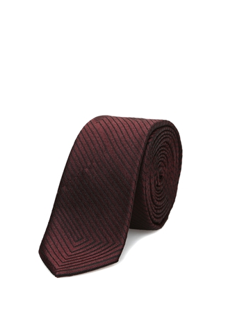 Pal Zileri Erkek Bordo Siyah Çizgili İpek Kravat EU