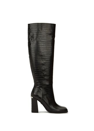 George Hogg Kadın Siyah Krokodil Dokulu Deri Çizme 36 EU