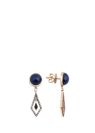 Collection-Dione Design Kadın Reflection Lapis ve Pırlantalı Altın Rengi Küpe EU Collection-Dione Design Kadın Reflection Lapis ve Pırlantalı Altın Rengi Küpe EU