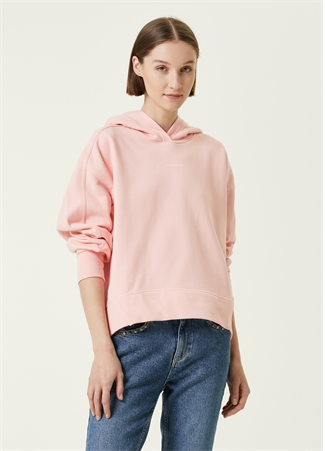 CK Jeans Kadın Pembe Kapüşonlu Logolu Sweatshirt S EU CK Jeans Kadın Pembe Kapüşonlu Logolu Sweatshirt S EU