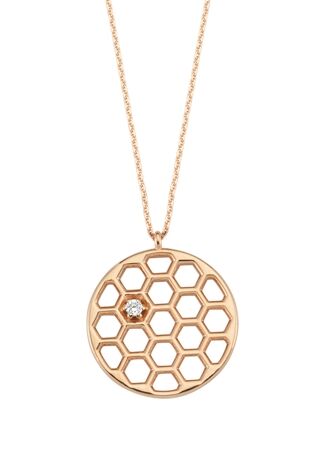 Bee Goddess Kadın Honey Pırlantalı Altın Rengi Kolye Pembe EU Bee Goddess Kadın Honey Pırlantalı Altın Rengi Kolye Pembe EU