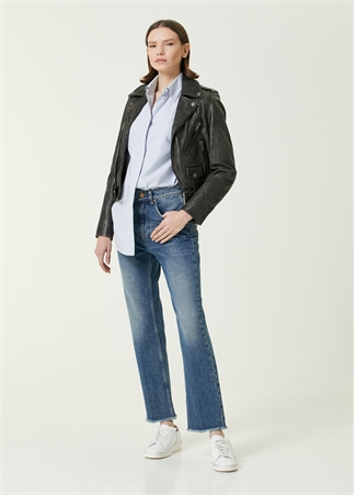 Golden Goose Kadın Mavi Crop Flare Jean Pantolon 26 US Golden Goose Kadın Mavi Crop Flare Jean Pantolon 26 US