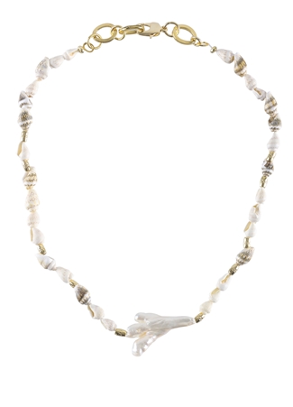 Ponponiere Kadın Calisco Deniz Kabuğu Boncuklu Kolye Beyaz EU