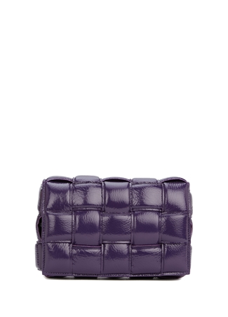 Bottega Veneta Kadın Cassette Mor Örgü Dokulu Deri Omuz Çantası EU Bottega Veneta Kadın Cassette Mor Örgü Dokulu Deri Omuz Çantası EU