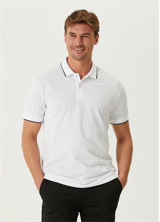 Network Erkek Beyaz Polo Yaka T-shirt S Eu