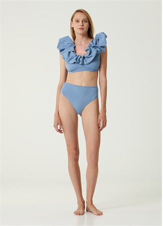 Maygel Coronel Kadın Mavi Volan Detaylı Bikini Takımı Eu Maygel Coronel Kadın Mavi Volan Detaylı Bikini Takımı Eu