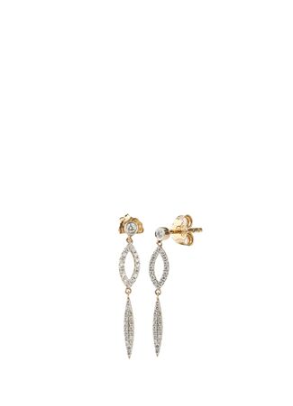 Collection Kadın Pırlanta Detaylı Altın Rengi Küpe EU