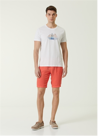 Beymen Club Erkek Pembe Beli Kordonlu Keten Şort Kırmızı 46 Beymen Club Erkek Pembe Beli Kordonlu Keten Şort Kırmızı 46