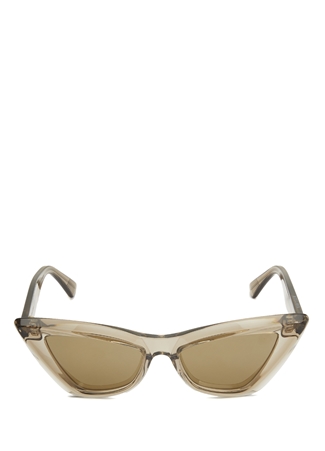 Bottega Veneta Kadın Bej Cat-Eye Formlu Güneş Gözlüğü Kahverengi EU