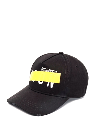 Dsquared2 Erkek Siyah Logolu Şapka EU