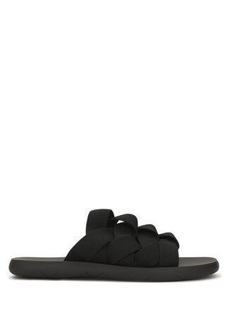 Bottega Veneta Erkek Siyah Örgü Bantlı Terlik 42 EU