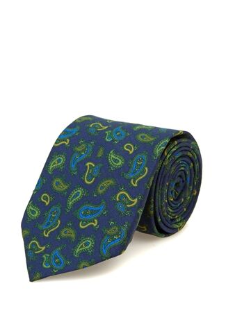 Fiorio Erkek Colorblocked Şal Desenli Yün Kravat EU Fiorio Erkek Colorblocked Şal Desenli Yün Kravat EU