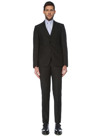 Palzileri Lab Erkek Siyah Biyeli Yün Takım Elbise 46 IT Palzileri Lab Erkek Siyah Biyeli Yün Takım Elbise 46 IT