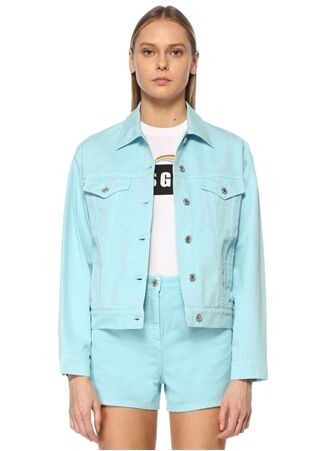 Msgm Kadın Mavi Cep Detaylı Denim Ceket 42 IT