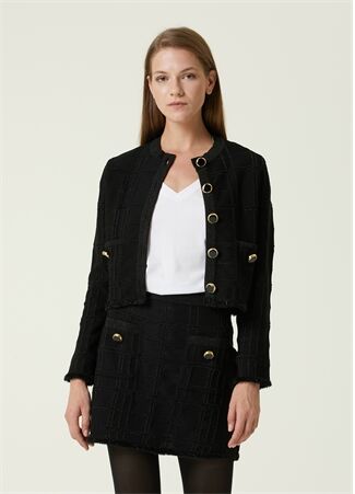 Beymen Club Kadın Siyah Simli Dokulu Triko Ceket XS