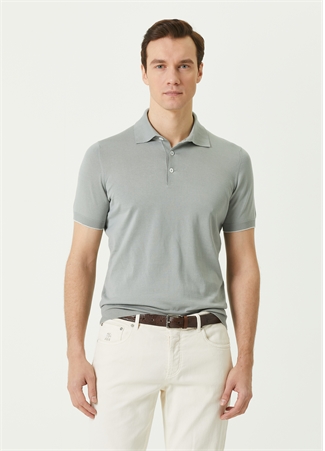Brunello Cucinelli Erkek Yeşil Polo Yaka T-shirt 48 IT Brunello Cucinelli Erkek Yeşil Polo Yaka T-shirt 48 IT