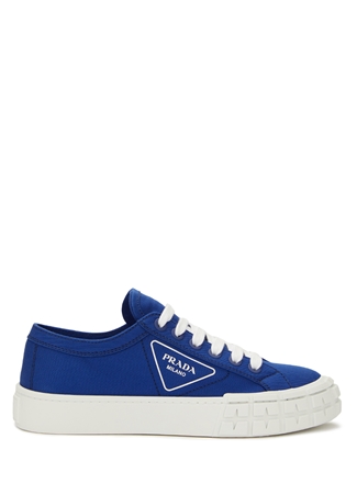 Prada Kadın Mavi Logolu Deri Sneaker 36 EU Prada Kadın Mavi Logolu Deri Sneaker 36 EU