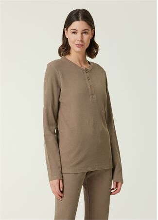 Tru Kadın All American Vizon Uzun Kol T-shirt Bej M EU