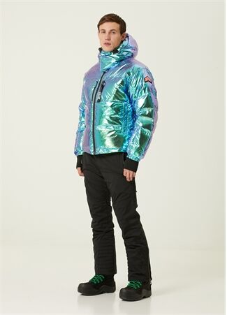 Jet Set Erkek Siyah Paçaları Fermuarlı Kayak Pantolonu 2 US