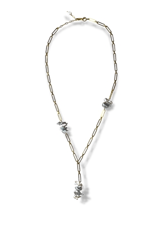 Linya Jewellery Kadın Grez Uzun Gümüş Rengi Zincir Kolye Altın EU