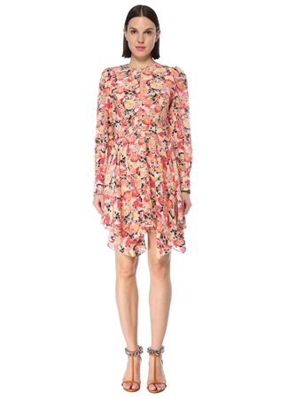 Stella McCartney Kadın Felicity Pembe Çiçekli Mini İpek Elbise 42 IT Stella McCartney Kadın Felicity Pembe Çiçekli Mini İpek Elbise 42 IT