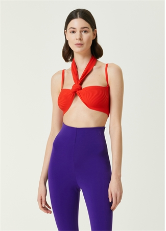 The Attico Kadın Turuncu Düğüm Detaylı Crop Bluz 42 IT The Attico Kadın Turuncu Düğüm Detaylı Crop Bluz 42 IT