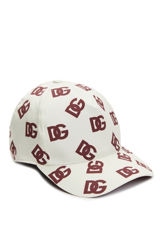 Dolce&gabbana Erkek Beyaz Bordo Logolu Şapka 59 It Dolce&gabbana Erkek Beyaz Bordo Logolu Şapka 59 It