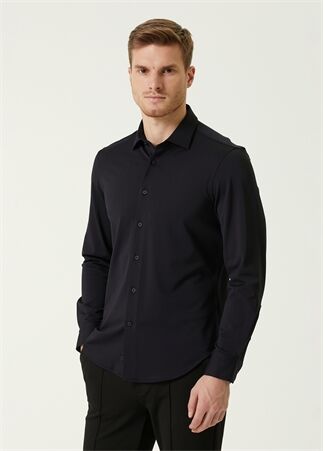 Network Erkek Slim Fit Siyah Gömlek 45 EU