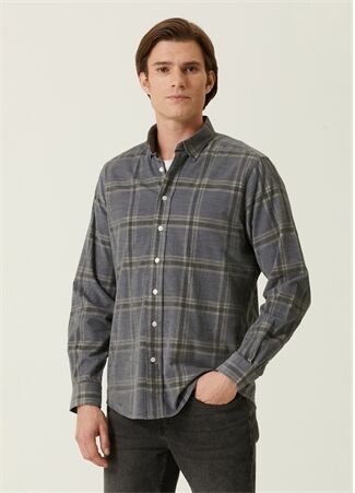 Network Erkek Comfort Fit Gri Gömlek S EU