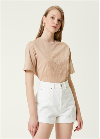 Beymen Club Kadın Camel Bisiklet Yaka Monogram Nakışlı T-shirt Kahverengi Xs Beymen Club Kadın Camel Bisiklet Yaka Monogram Nakışlı T-shirt Kahverengi Xs