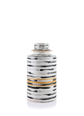 Act of Acrract Siyah Beyaz Çizgili Küp Altın Rengi Act of Acrract Siyah Beyaz Çizgili Küp Altın Rengi