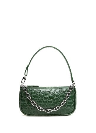 By Far Kadın Yeşil Krokodil Dokulu Deri Omuz Çantası EU