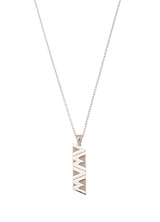 AW by Atolyewolf Erkek Çubuk Formlu Logo Desenli Gümüş Rengi Kolye Gri EU AW by Atolyewolf Erkek Çubuk Formlu Logo Desenli Gümüş Rengi Kolye Gri EU