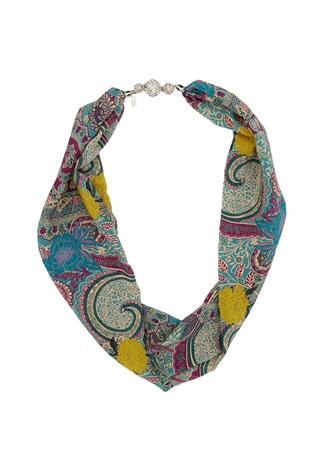 Etro Kadın Colorblocked Etnik Desenli İpek Kolye EU Etro Kadın Colorblocked Etnik Desenli İpek Kolye EU