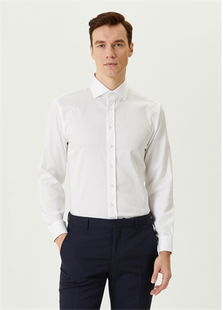 Network Erkek Slim Fit Beyaz Non-iron Gömlek 42 EU Network Erkek Slim Fit Beyaz Non-iron Gömlek 42 EU