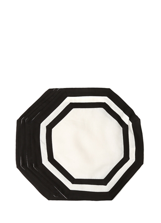 Poetique London Altıgen Formlu 4lü Amerikan Servis Seti Çok Renkli