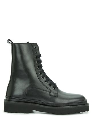 Academia Kadın Siyah Dikişli Deri Bot 36