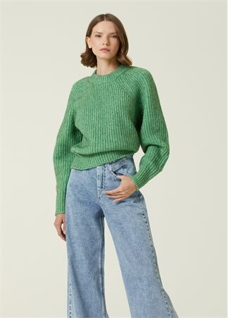 Isabel Marant Kadın Yeşil Dik Yaka Kazak 34 FR