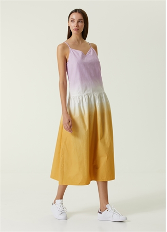 Allsaints Kadın Turuncu Mor Degradeli Midi Elbise 0 UK Allsaints Kadın Turuncu Mor Degradeli Midi Elbise 0 UK