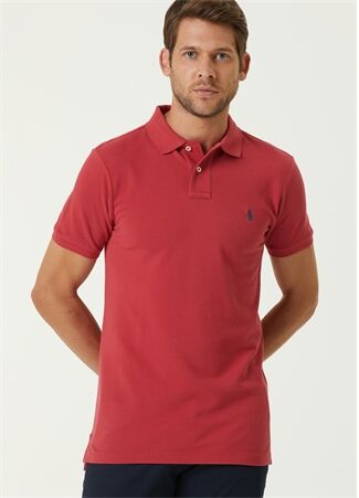 Polo Ralph Lauren Erkek Pembe Yaka T-shirt Bordo XS EU