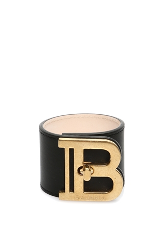 Balmain Kadın Siyah Gold Plaka Detaylı Deri Bileklik S EU Balmain Kadın Siyah Gold Plaka Detaylı Deri Bileklik S EU